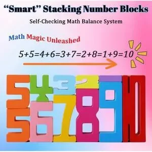 No brand | Toys | Number Stacking Blocks Montessori Early Math Learning ...